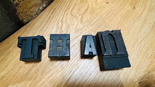 x 4 Vintage Wooden Printing Block Letters, H,A,T & U (or N) | eBay UK