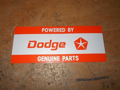 Dodge Genuine Dodge Parts Powered By Dodge Orange White Decal Sticker