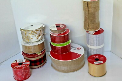 CHRISTMAS/HOLIDAY 11 ROLLS ASSORTED RIBBON | eBay