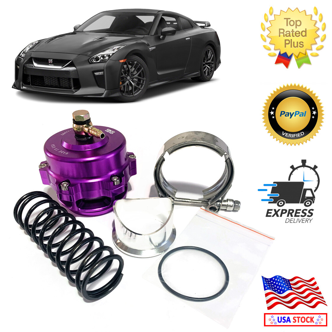 BV50 Purple 50mm Blow Off Valve (BOV) 6PSI/18PSI Springs Fits Tial V ...