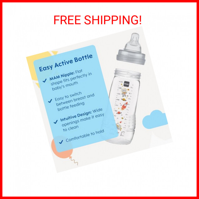 MAM Easy Active Bottle 11 Oz 2-count Fast Flow Baby Bottles With ...