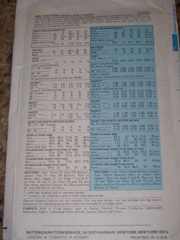 🌺UNCIRCULATED 1969 BUTTERICK 4989-GIRLS COMPLETE SCHOOL WARDROBE ...