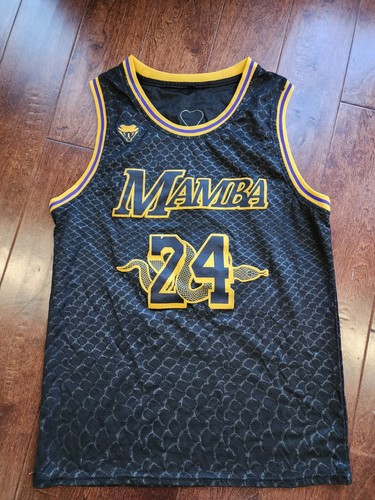 Kobe Bryant Lakers 24 Snake Skin Mamba Jersey Black Gold & Purple Youth ...