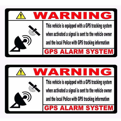 Pack of 2 GPS TRACKING Security stickers Car Motorbike Scooter ...