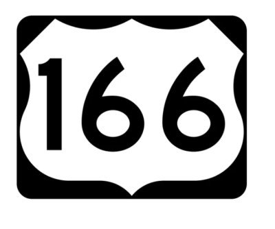 12" us route 166 highway sign road bumper sticker decal usa made | eBay