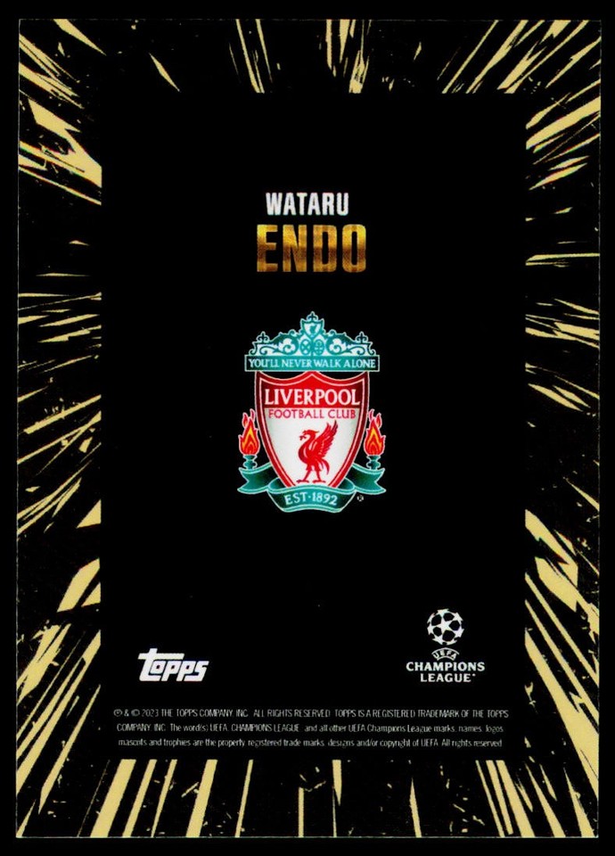 2023-24 Topps Gold UEFA Club Competitions Wataru Endo NNO Liverpool | eBay