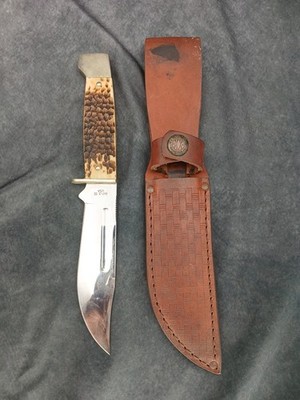2003 CASE XX 647-5 SS Slab Side Hunter Fixed Blade Knife - Needs Some ...