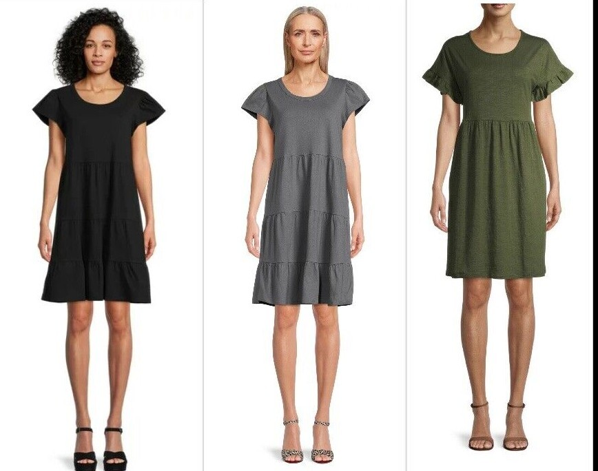 Time and Tru Women's Short Sleeve Knit Dress Size: Xsmall to 2XL | eBay