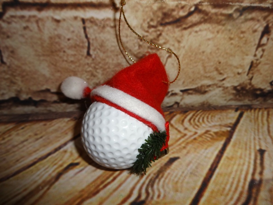 Vintage Christmas Tree Ornament Tees The Season Golf Ball Santa Hat Cap ...