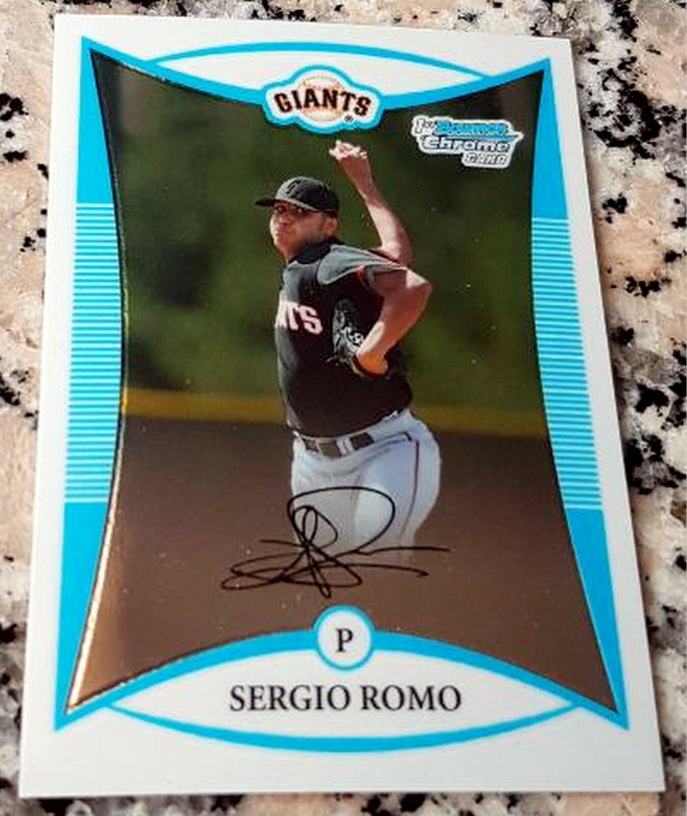 SERGIO ROMO 2008 Bowman CHROME 1st Rookie Card RC Giants World Series ...