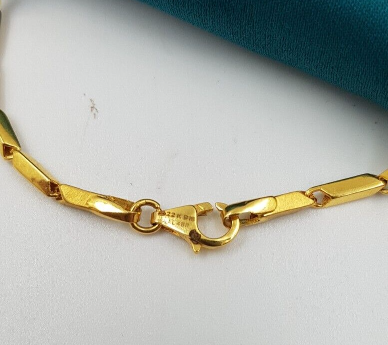 Genuine 22K Gold Chain Necklace Fabulous Link Baht Chain 20" Yellow Men ...