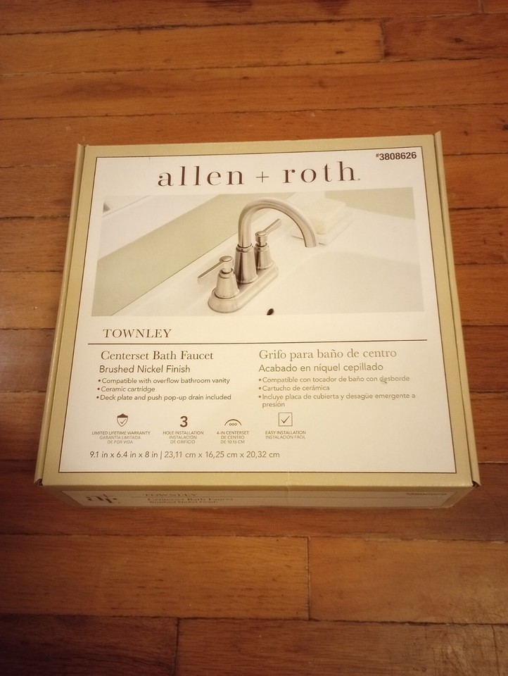 allen + roth Townley Brushed Nickel 4-in centerset 2-Handle Bathroom ...