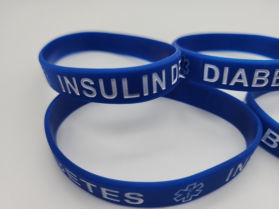 5 Pack - Diabetes Insulin Dependent Silicone Bracelet Wristbands | eBay