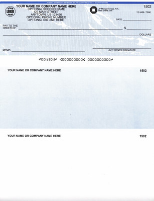 Printed Business Checks Check on Top - QuickBooks Compatible - Blue ...