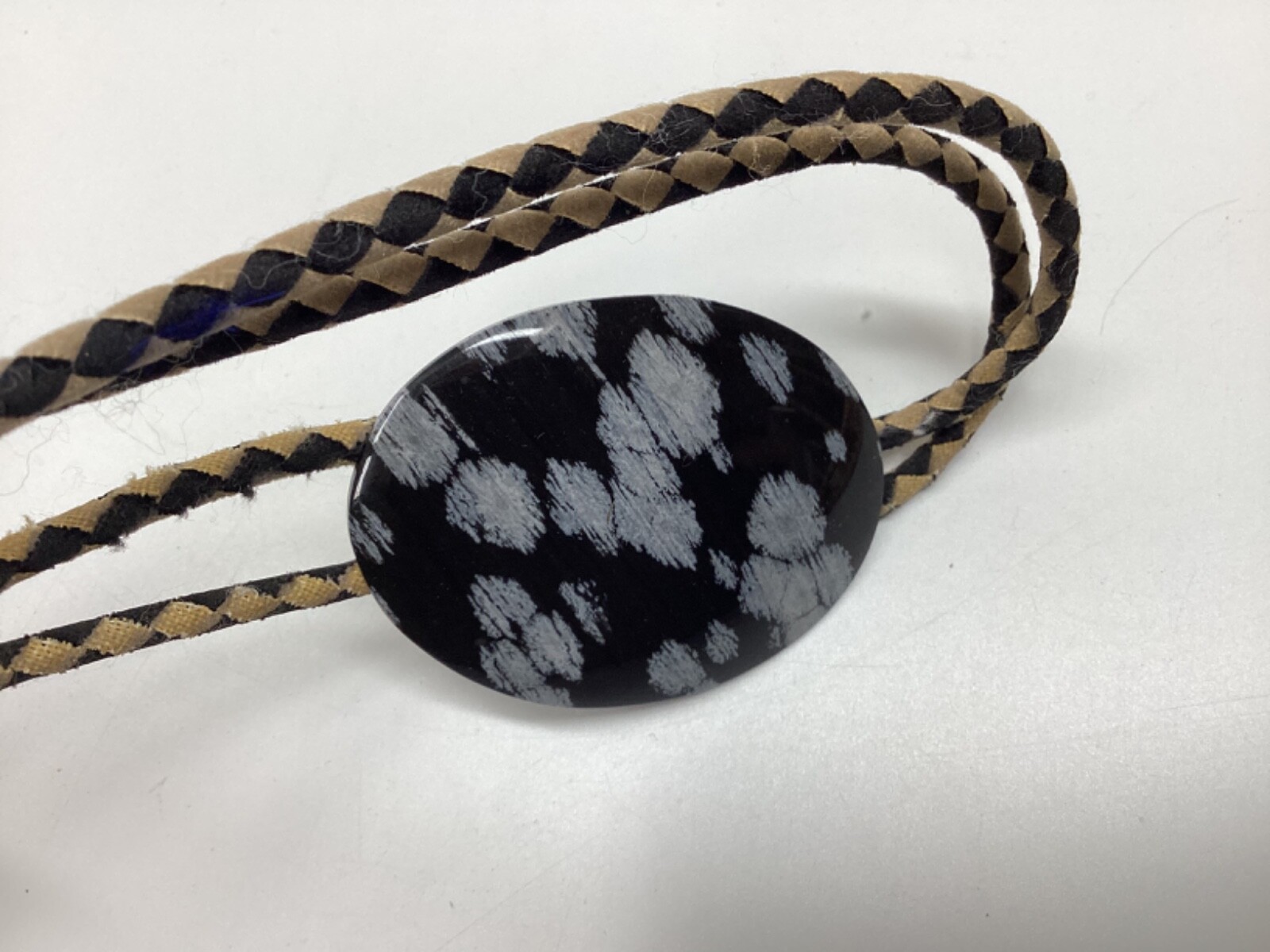 2 Vintage Polished stone bolo ties - Gem