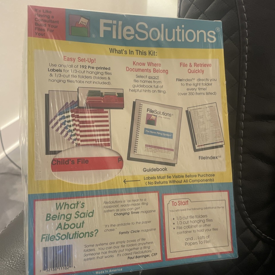 FileSolutions Filing Made Easy The Home Filing System | eBay