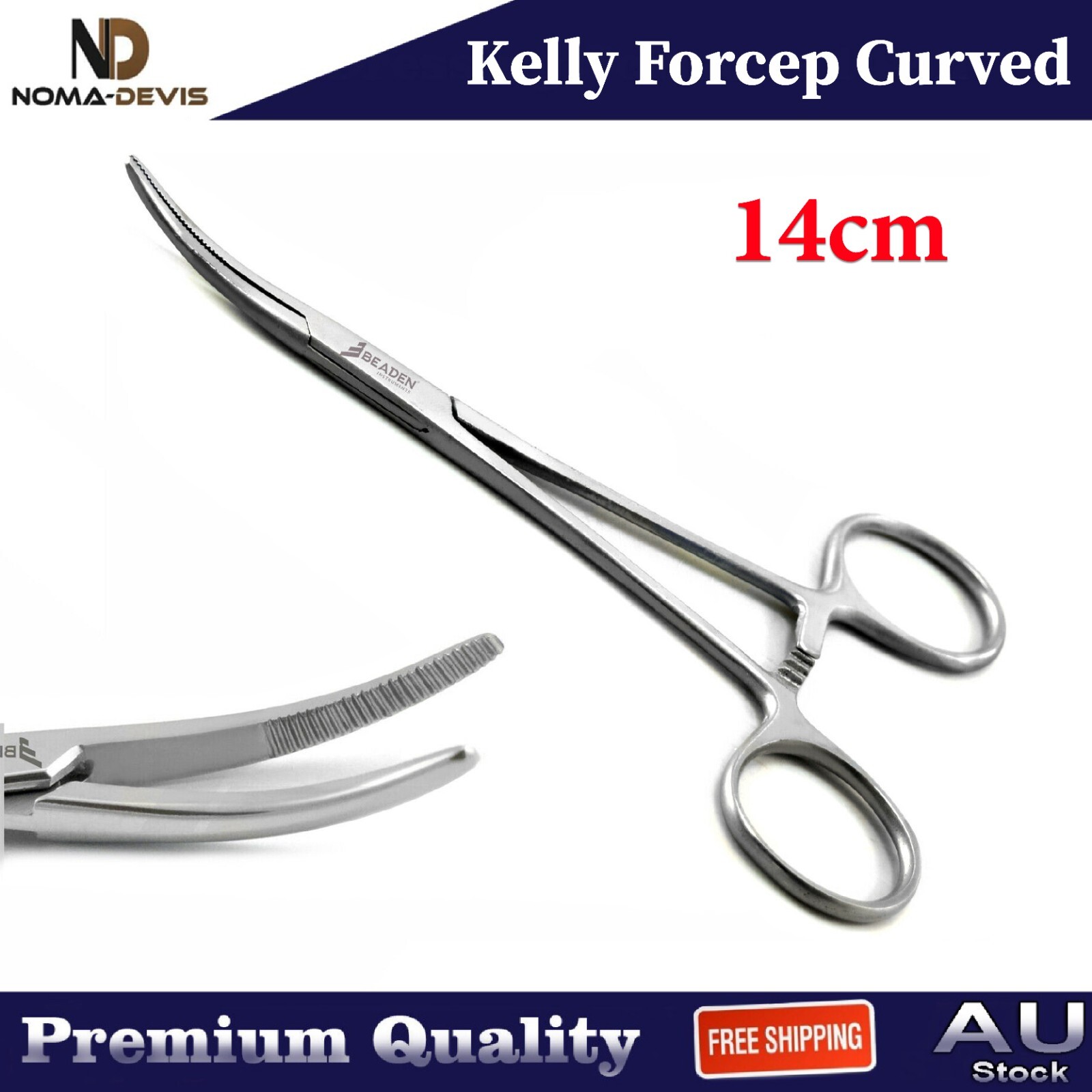 Kelly Forceps Straight & Curved Locking Artery Clamp Surgical Toothed ...