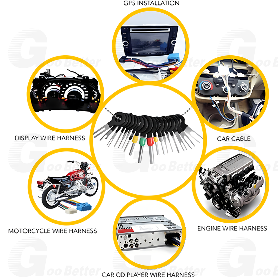 100pcs Pin Ejector Wire Kit Extractor Connector Puller Car Terminal ...