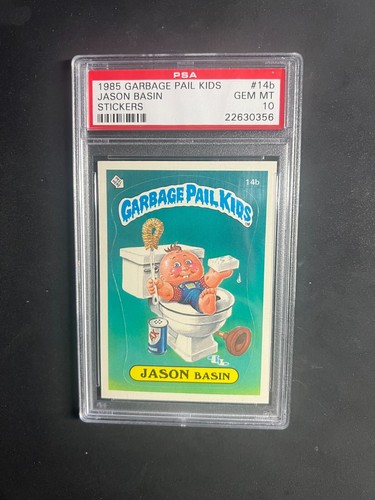 1985 Garbage Pail Kids Stickers 14b Jason Basin OS Series 1 PSA 10 POP ...
