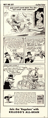 1940 vintage cereal AD KELLOGG'S ALL BRAN , MUTT & JEFF Classic Cartoon ...