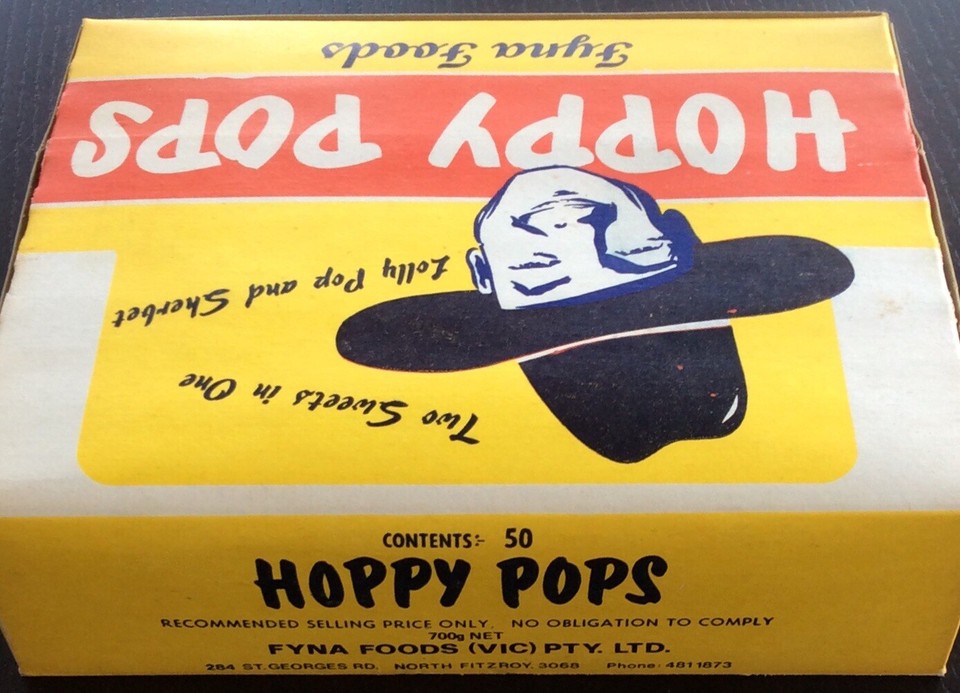 HOPPY POPS FYNA FOODS CONFECTIONARY BOX STORE DISPLAY HOPALONG CASSIDY ...