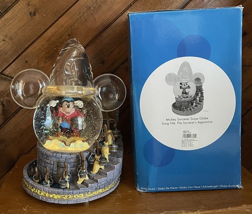 Disney Mickey Mouse Fantasia Music Box Snow globe Sorcerer's Apprentice ...