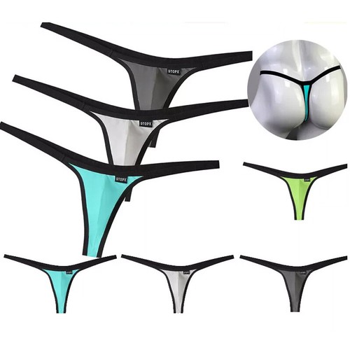 String Pour Hommes Culotte À Poche Bombée Micro Bikini Slip T-Back Sous ...