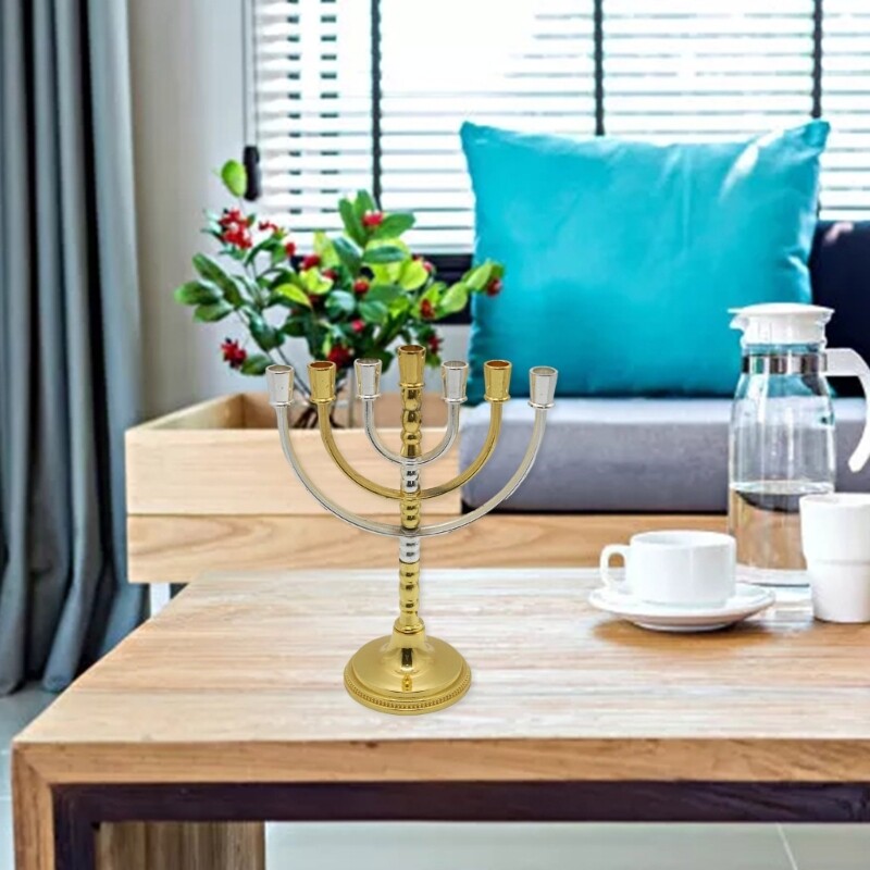 Jerusalem Holder 7Branch Candlestick 12 Tribe Menorah Jewish Temple ...