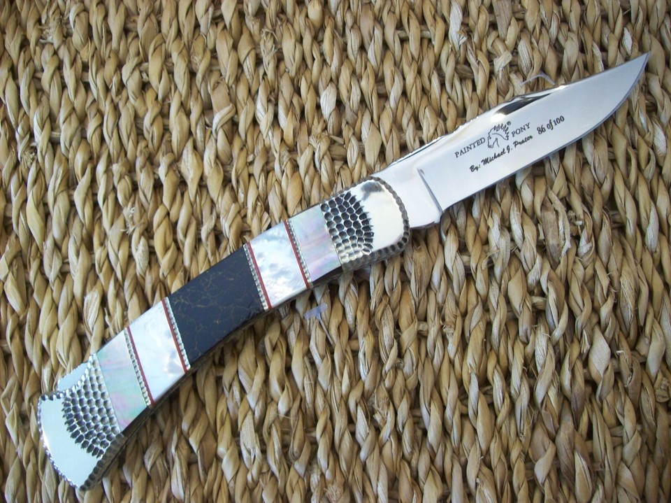 CUSTOM BUCK KNIFE 110 By "Michael Prater" #086/100 ~ Signed By C.J ...