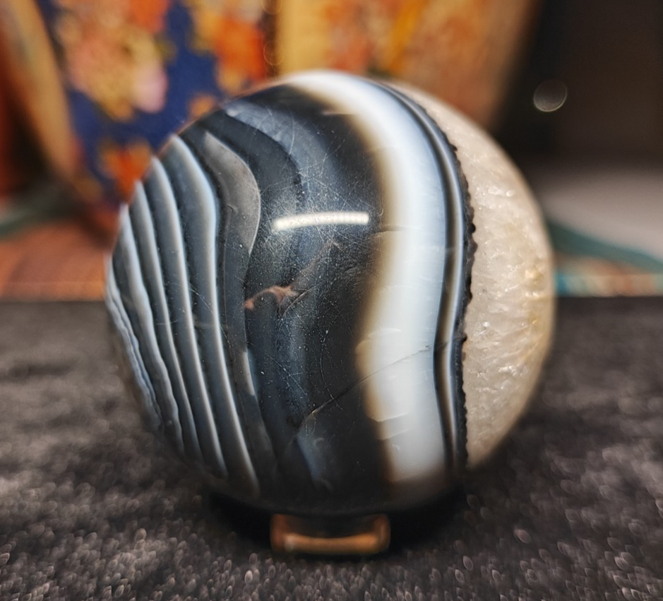 Sfera di Cristallo 252g 58mm Minerale Agata Sardonice Nera Crystal ...