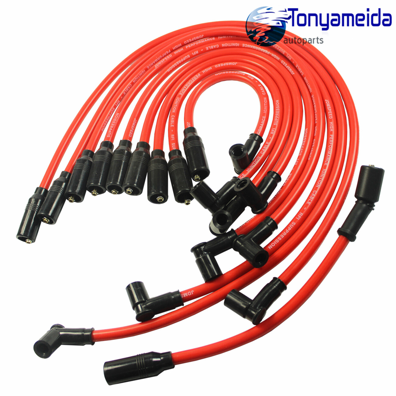 10.2MM NEW RED SPARK PLUG WIRES SET for 92-96 CHEVROLET CORVETTE LT1 5. ...