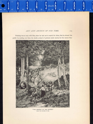 Descent of the Gypsies (Bohemians) Down the Mountain- by Diaz - 1888 ...