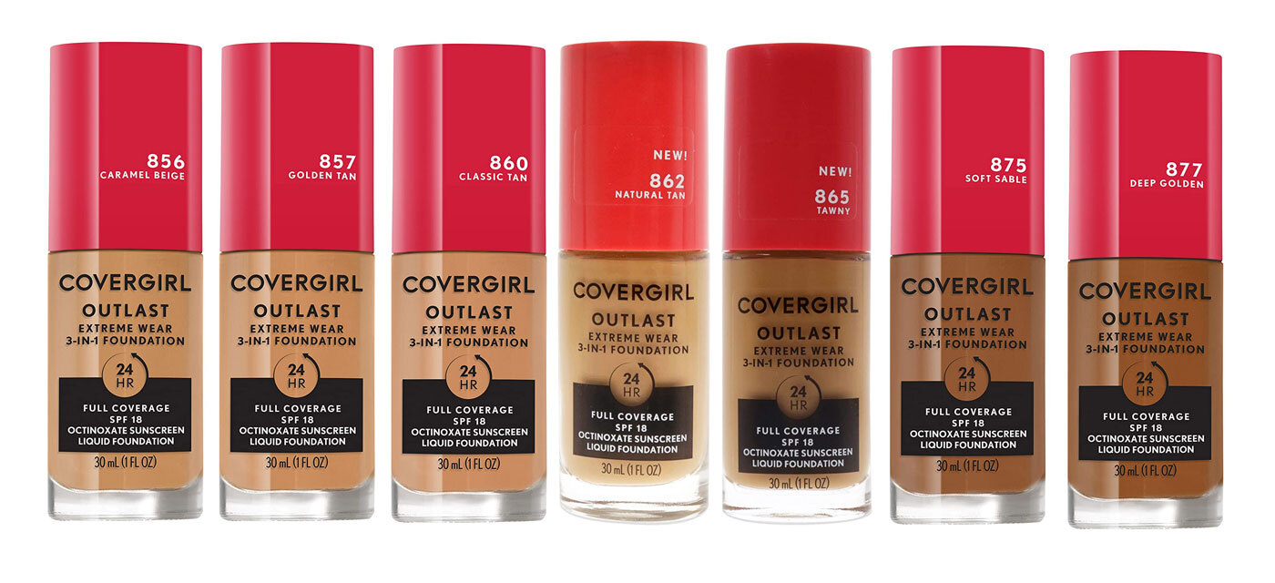 COVERGIRL Foundation, Outlast Extreme Wear 3-in-1 Full Coverage, EXP 22 ...