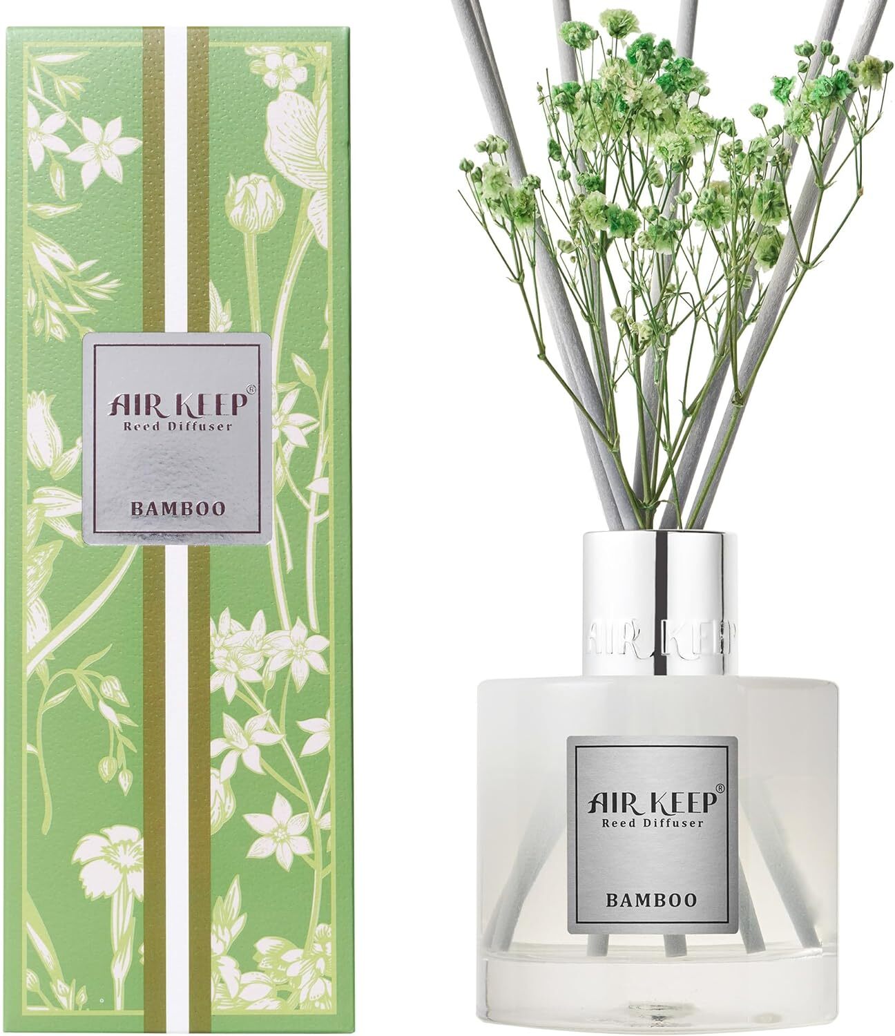 Airkeep Reed Diffuser Set,3.38 fl oz (100 ml) - Bamboo Oil Diffusers ...