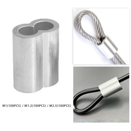 100x Steel Wire Rope Aluminum Sleeve Practical Portable Figure 8 Shape ...