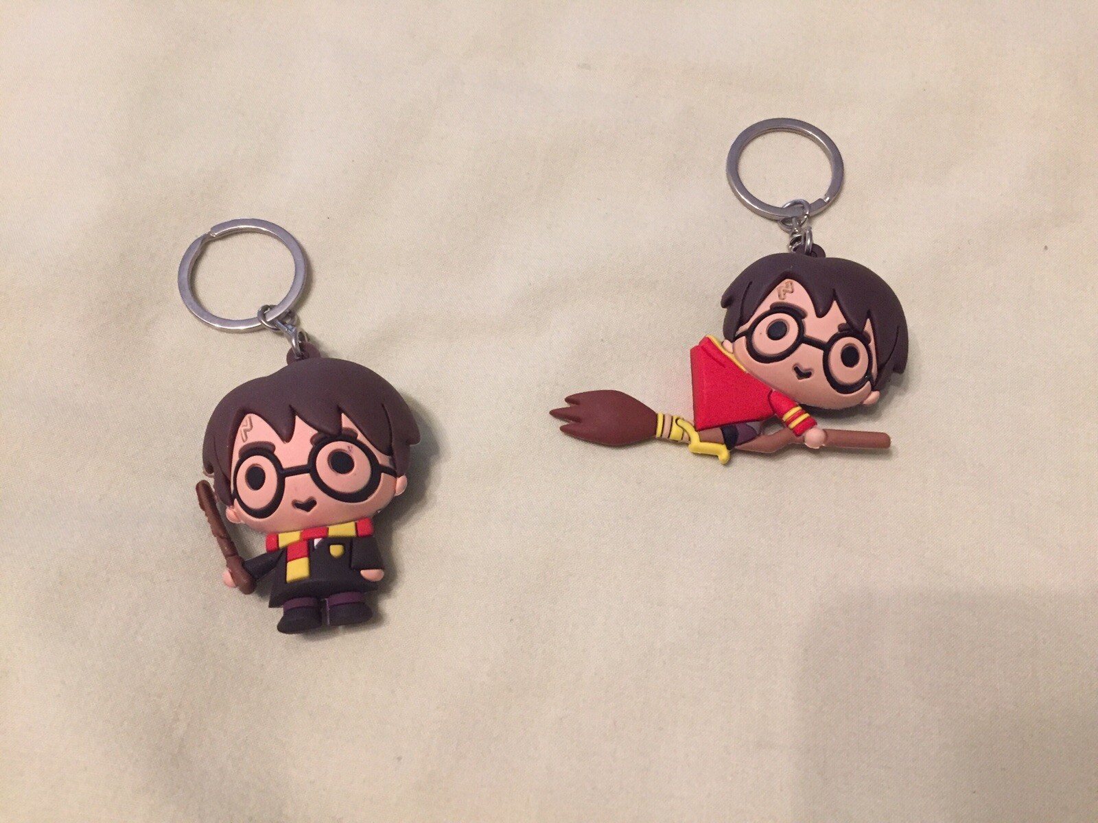 Lot of 2 Harry Potter Figure Keychains Broom and Wand ~EUC~ | eBay