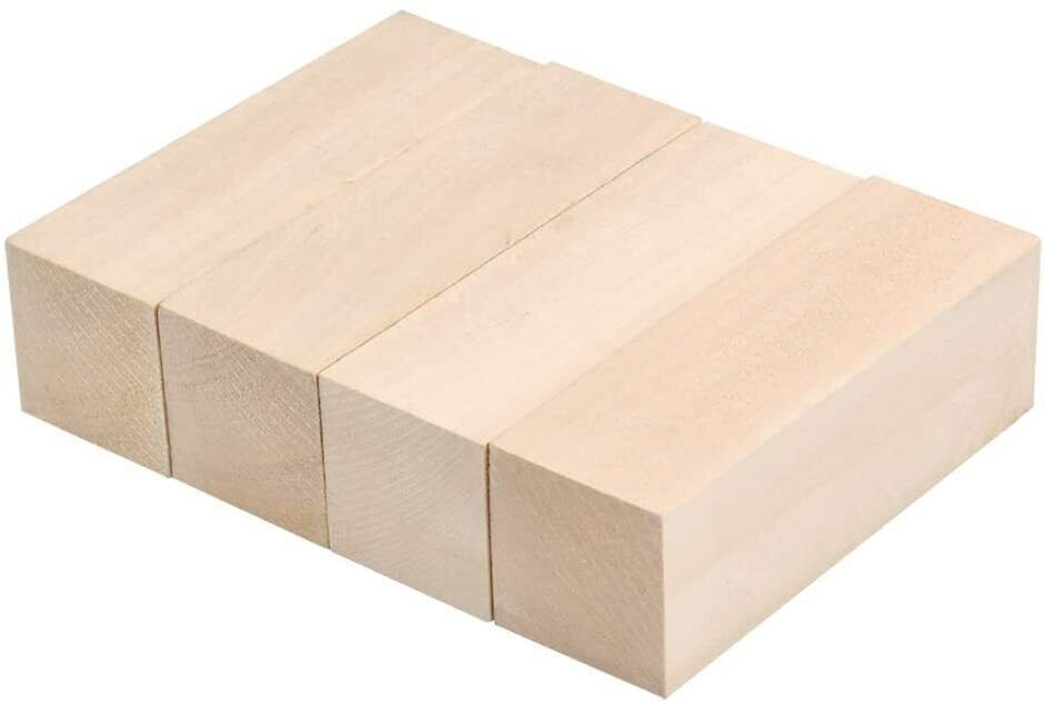Packung 4, Linde Schnitzen Holz Block Basteln Drehmeißel Holz Leer ...