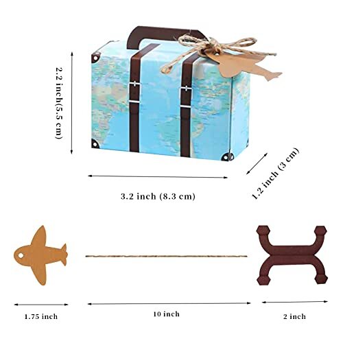 50 Pieces Mini Suitcase Candy Boxes Party Favor Candy Boxes Travel ...