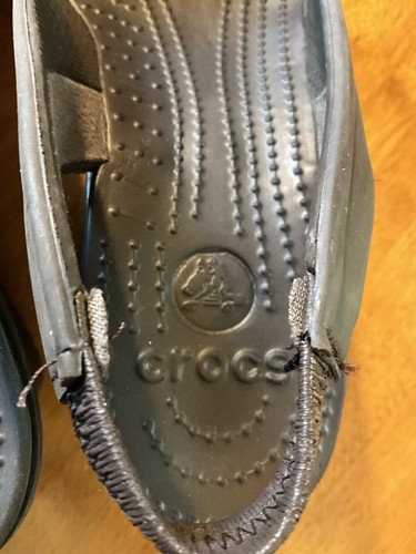 Crocs Farrah Peep Toe Wedge Heel Sling Back Platform Slide Sandal Dark ...