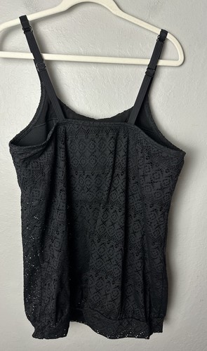 NWT Swim By Cacique Lightly Lined No Wire Black Size 18 Mesh Tankini ...