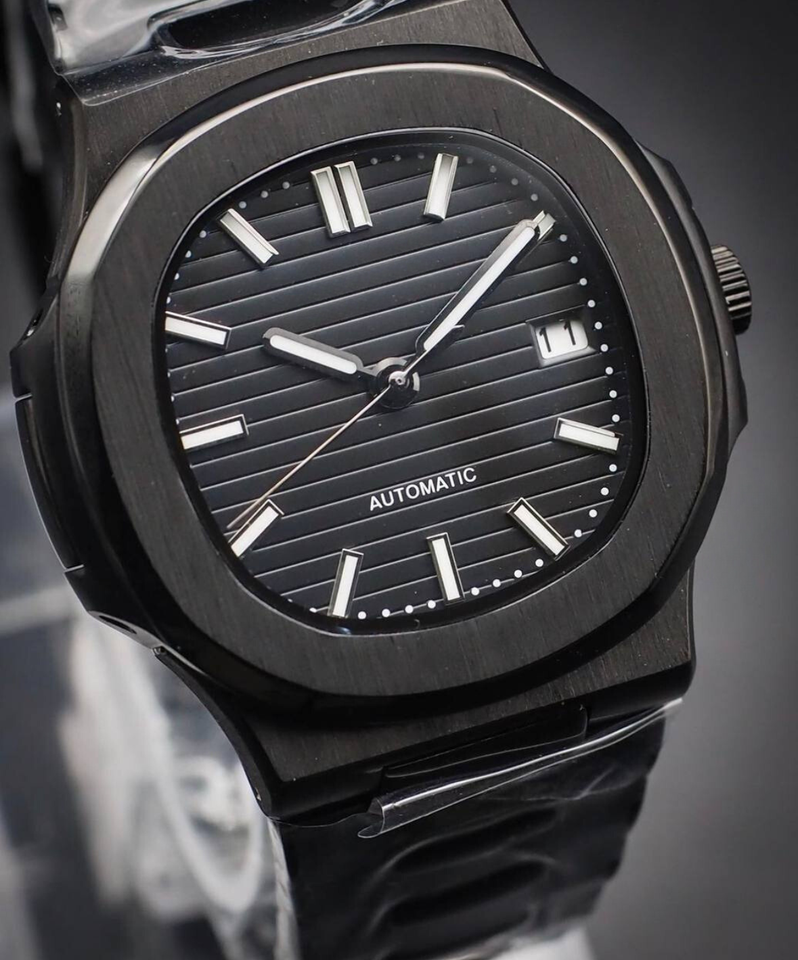 Custom Built - Black Dial Automatic Watch Authentic NH35 Integrated ...