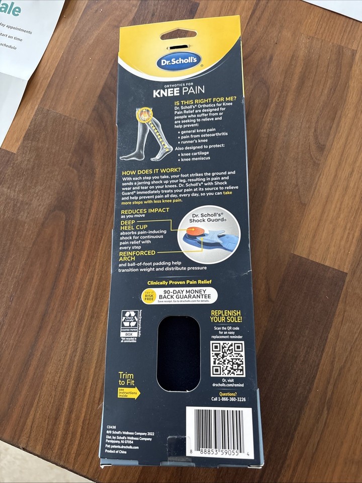 Dr. Scholl's Knee Pain Relief Orthotics Men's Size 8-14 1 Pack New | eBay