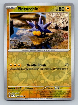 Pokemon Pincurchin SV02: Paldea Evolved 072/193 Near Mint NM Reverse ...