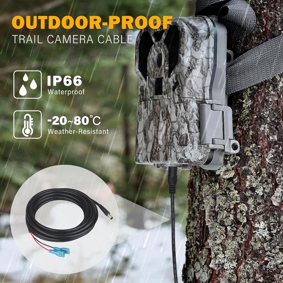 Trail Camera Power Cord 5.5x2.1mm DC External Cable for Spypoint ...