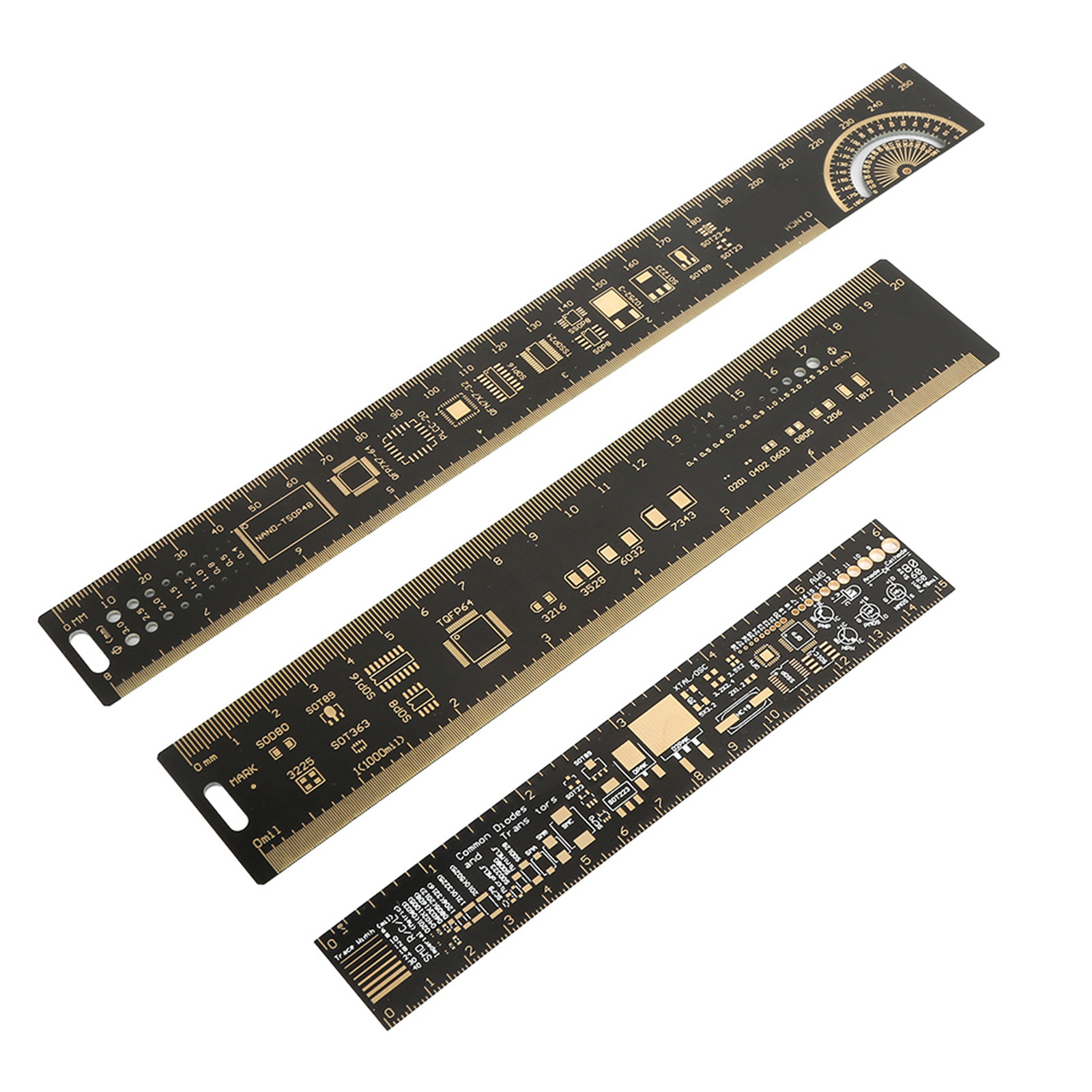 3PCS 6.3/7.87/10.23 Inch Printed Circuit Board Ruler For Electronic ...