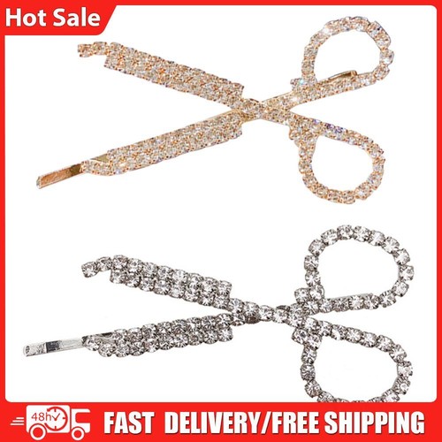 Rhinestone Scissors Hair Clip Women Barrettes Hairpin Girls Hairgrips ...