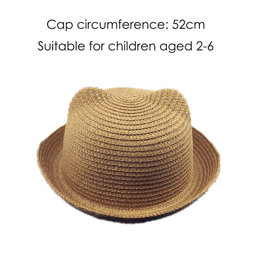 Beach Summer Little Children Straw Hats Baby Hat Girls Cat Ears | eBay