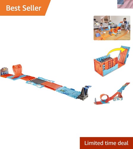 Ultimate Racing & Stunt Building Toy: Race Crate with Track, Cars ...