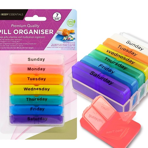 7 Day Pill Box Weekly Medicine Vitamin Holder Container Case Organiser ...