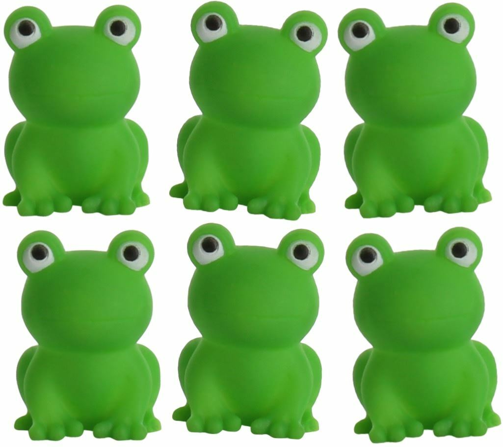 6 Green Plastic Squeaky Frogs for Passover Jewish Seder 10 Plagues ...